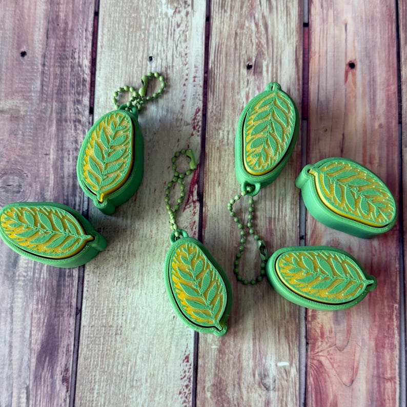3D Printed Plant Leaf Fidget Clickers Keychains - Etsy