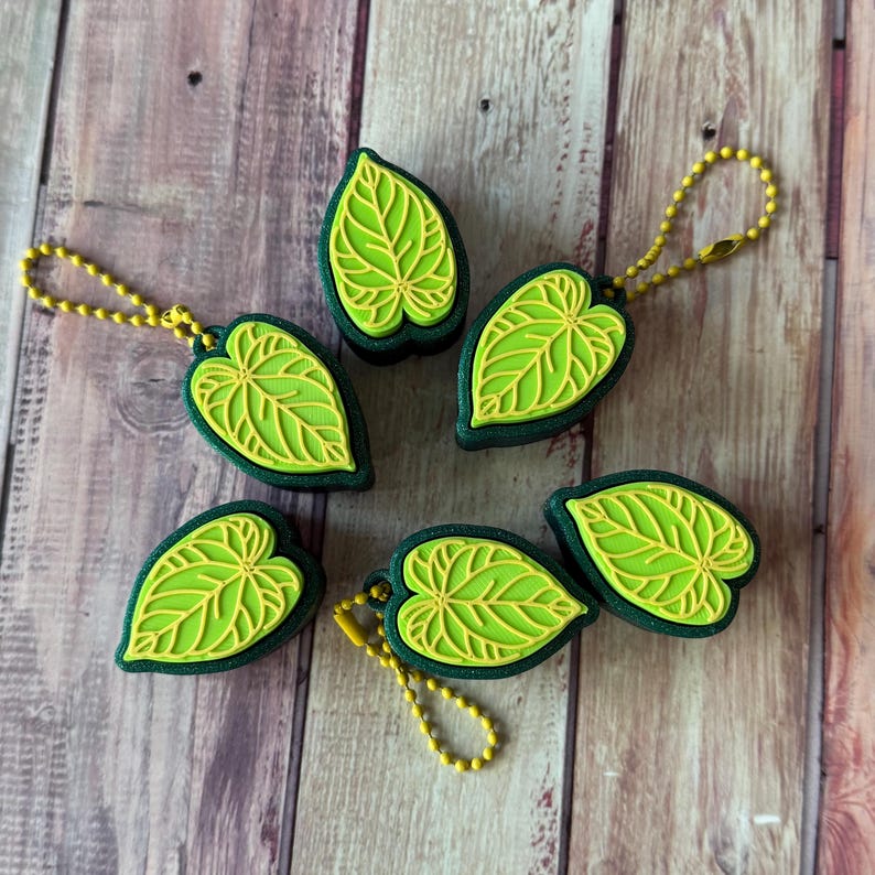 3D Printed Plant Leaf Fidget Clickers Keychains - Etsy