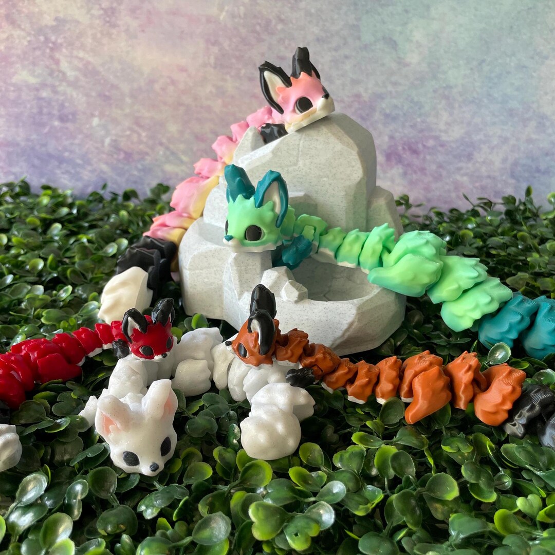3d Printed Fennec Fox Yuna Articulated Anxiety Flexi Fidget Layers in ...