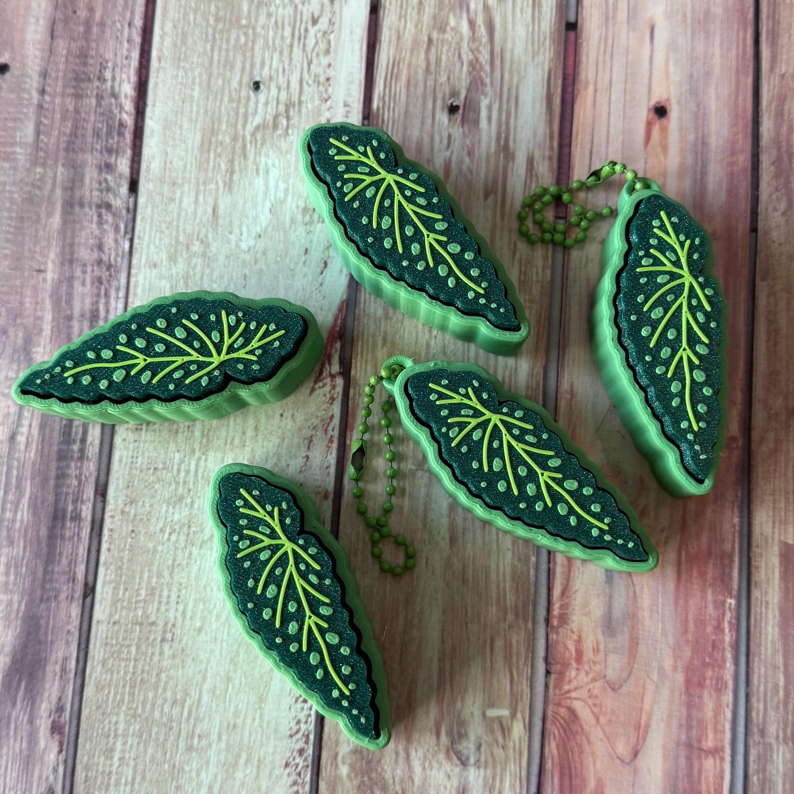 3D Printed Plant Leaf Fidget Clickers Keychains - Etsy