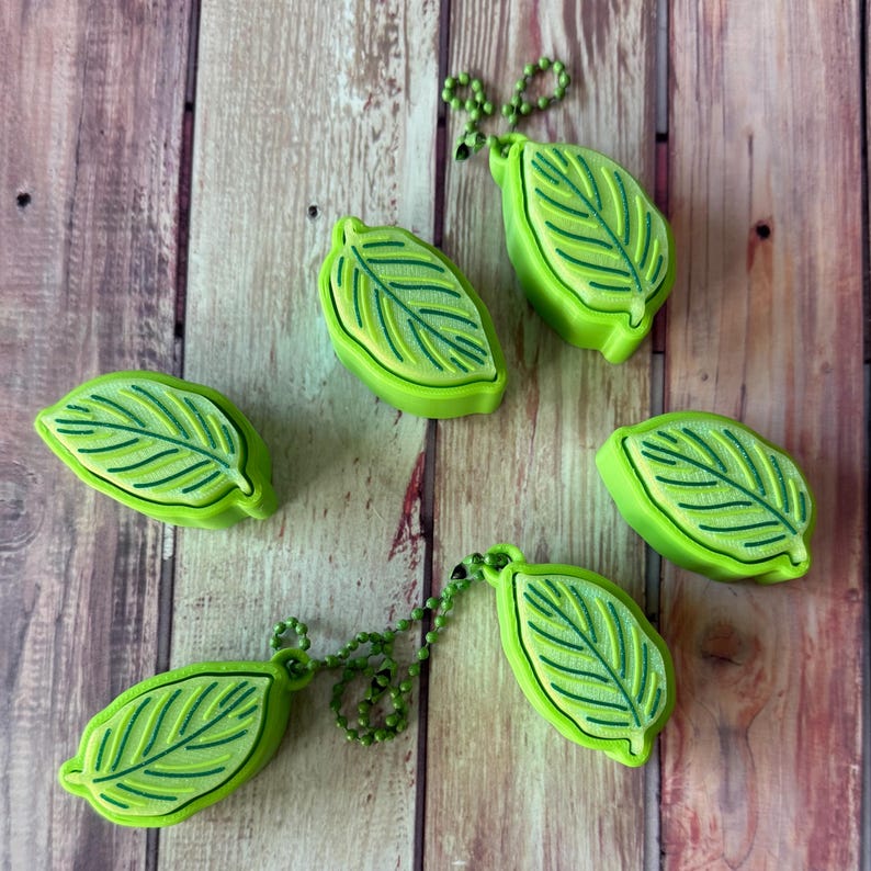 3D Printed Plant Leaf Fidget Clickers Keychains - Etsy