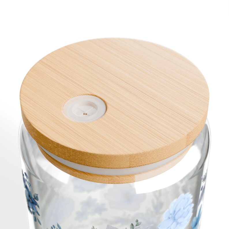 Floral Sipper Glass, 16oz Jar With Straw, Reusable Drinkware, Eco ...