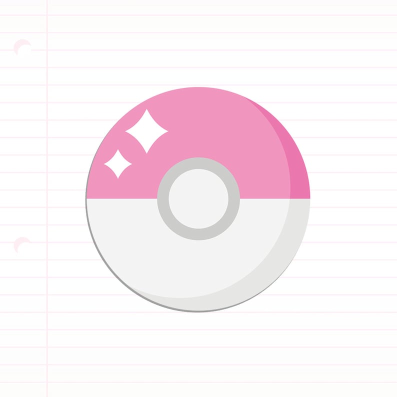 Pokemon Inspired Vinyl Sticker 3 Pink Pokeball Pastel | Etsy
