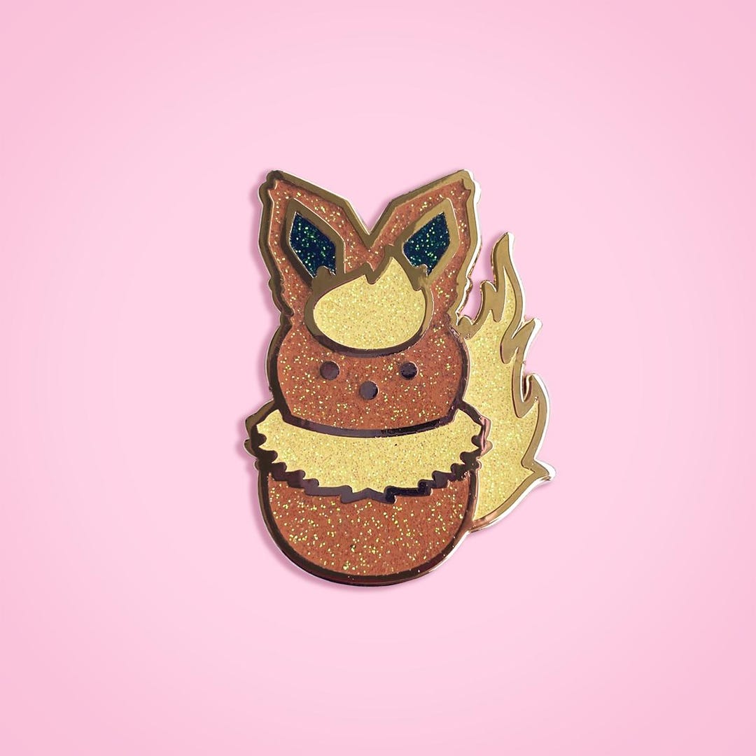 ENAMEL PIN | Spicy Fire Peeps Marshmallow | Flareon Anime Pokemon ...