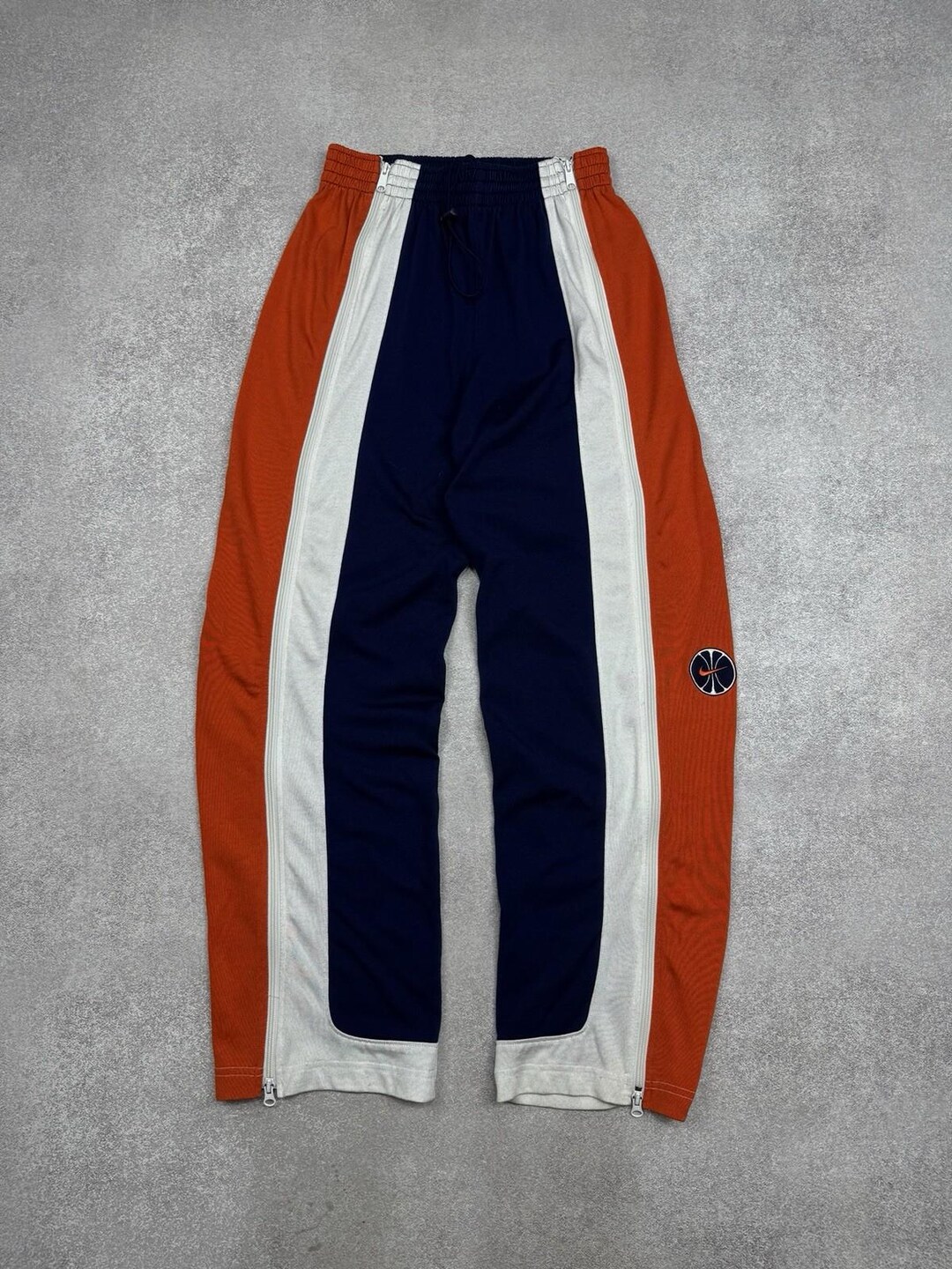 90s Nike Full Side Zip Track Pants Men’s S Navy Orange Basketball ...