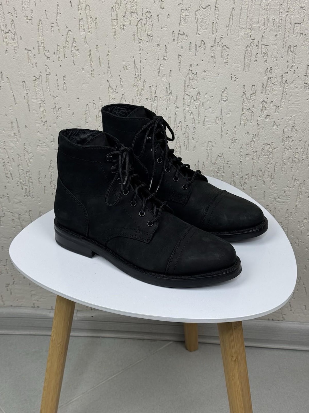 Thursday Boot Captain Black Matte Leather Woman’s Dress Boot Shoes Size ...