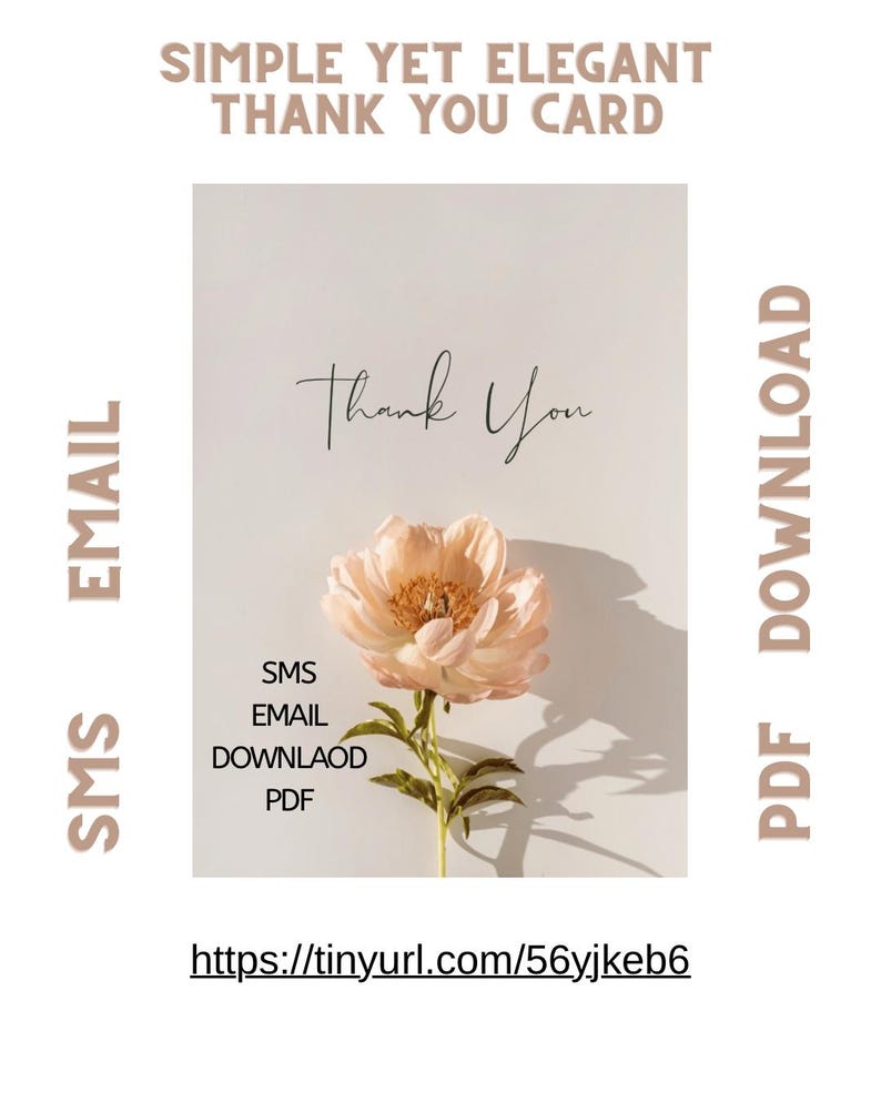 Simple Digital SMS Shareable,downloadable Thank You Card - Etsy