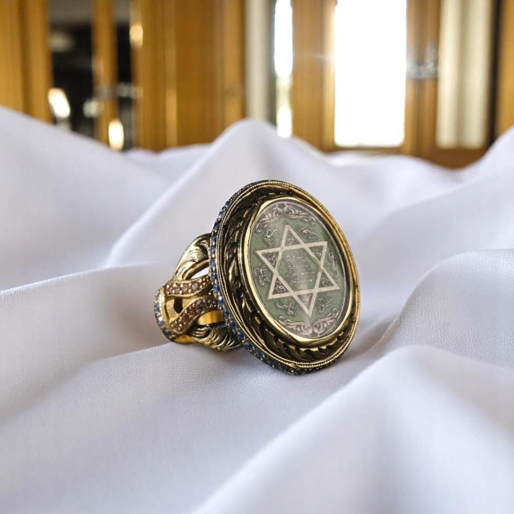 Gold Plated Seal of Solomon Ring for Women, Mystic Ring for Her, Dainty ...