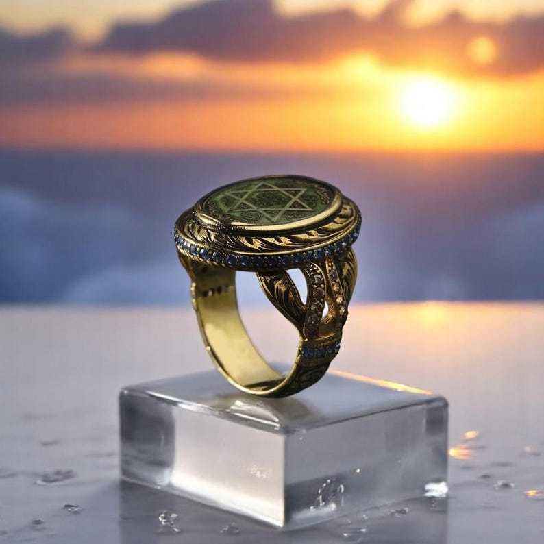 Gold Plated Seal of Solomon Ring for Women, Mystic Ring for Her, Dainty ...