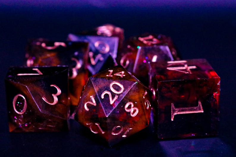 Necromancer's Rift UV Reactive Dnd Dice, Full Polyhedral Set for TTRPG ...