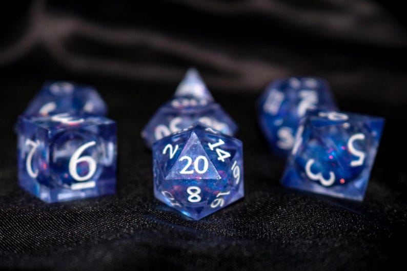 Cosmic Sorcerer Dice Set, Galaxy Liquid Core TTRPG Dice for Dnd ...