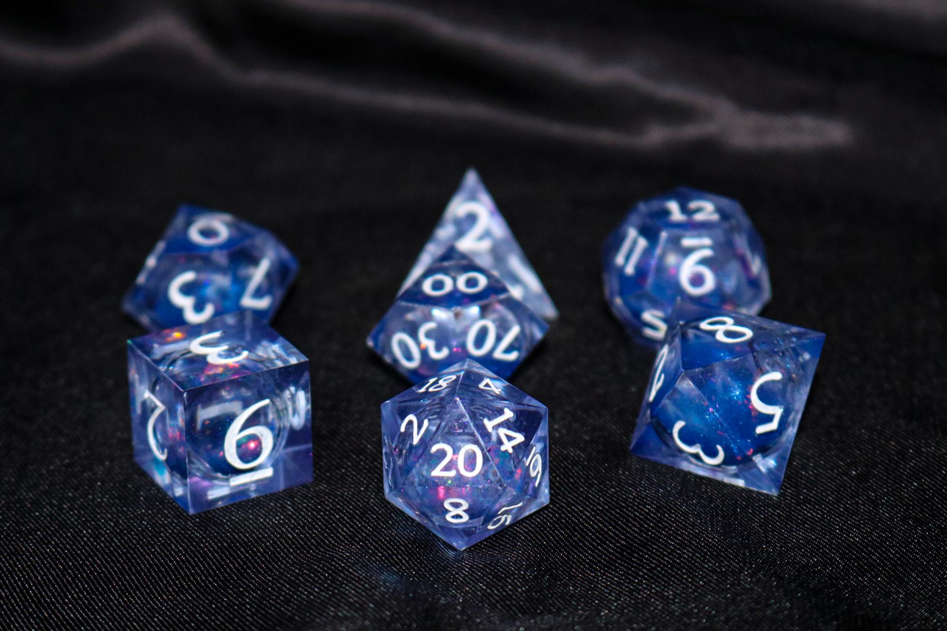 Cosmic Sorcerer Dice Set, Galaxy Liquid Core TTRPG Dice for Dnd ...