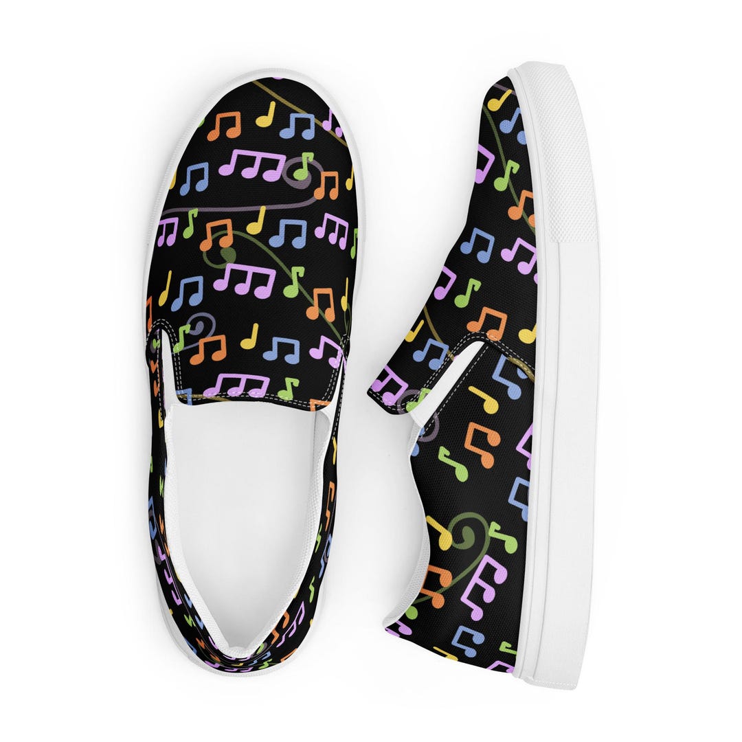 Women’s Musical Madness Slip-on Canvas Shoes, Colorful Musician Apparel ...
