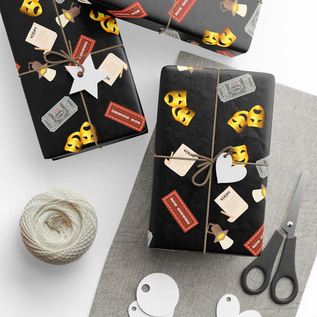 Theatre Themed Wrapping Paper, Gift Wrap for Theatre Lovers, Broadway ...