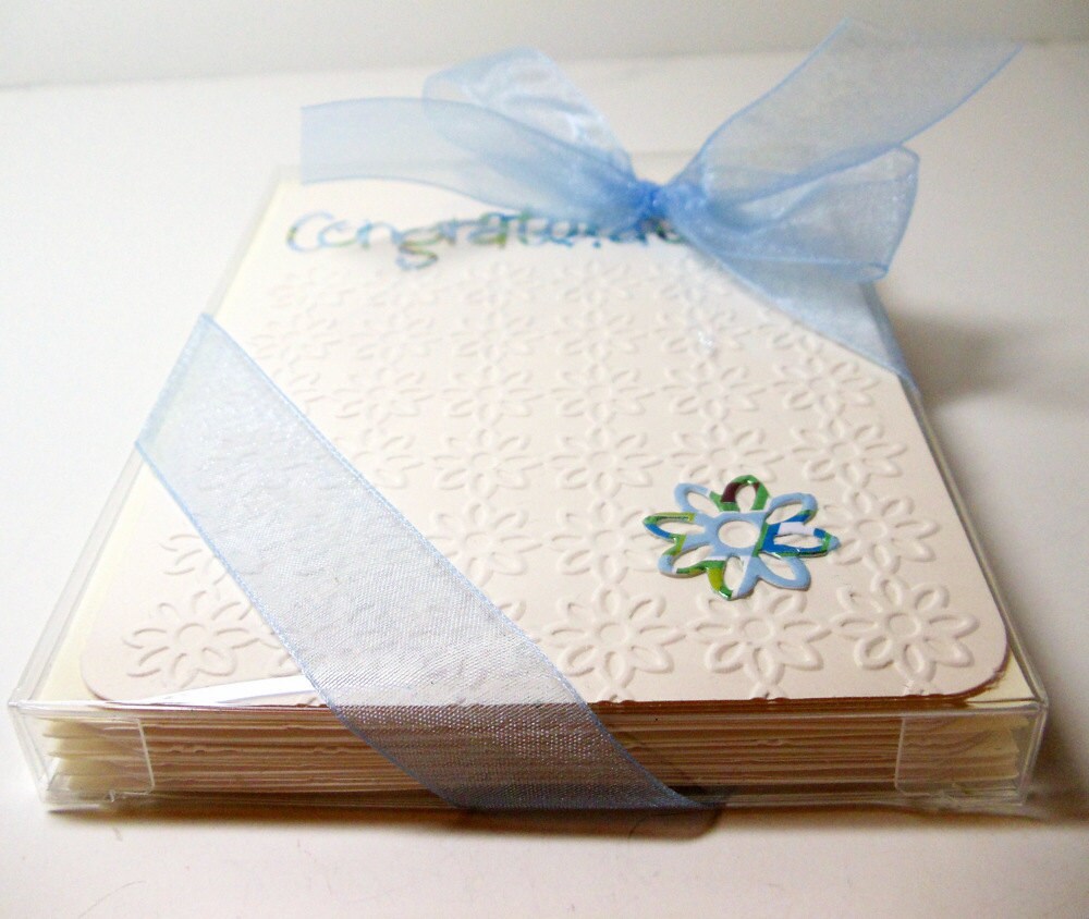 Congratulations Cards Embossed Linen Lined 5 Cards Boxed - Etsy