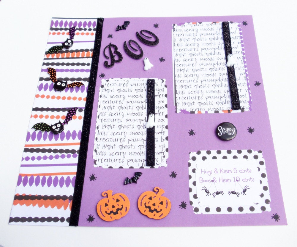 Halloween Scrapbook Layout 2 Pages Premade 3 D 12 X 12 - Etsy