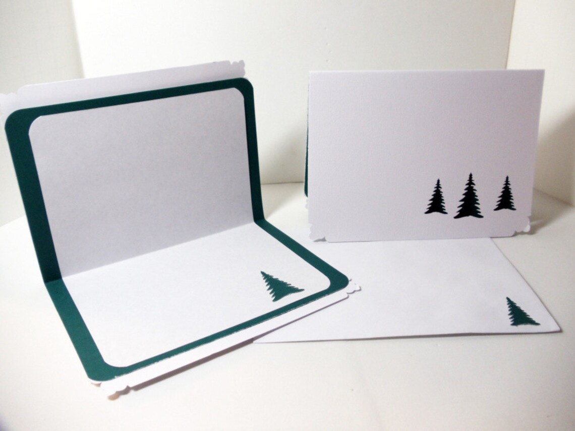 Christmas Cards- Winter Cards- Pine Tree Cards- Boxed Set of 4 ...
