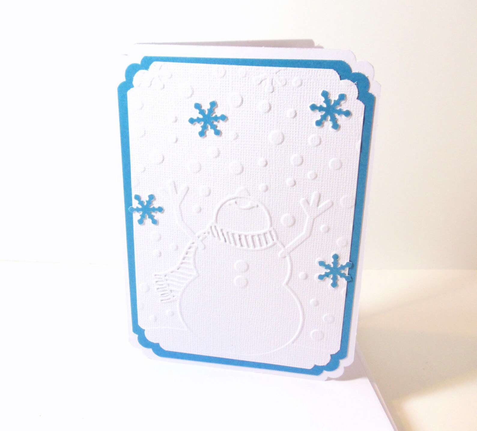 Snowman Card Set Christmas Cards Holiday Card Set Embossed Card ...