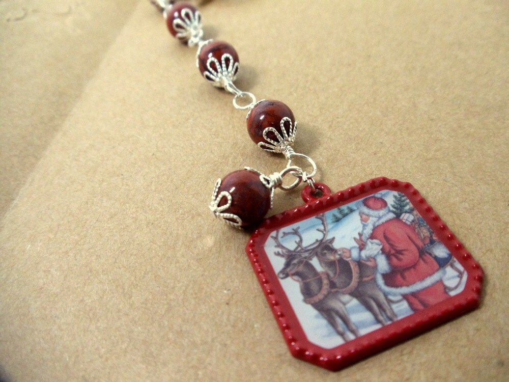 Christmas Gift Set Santa Card Santa Key Ring Christmas Card Embossed ...