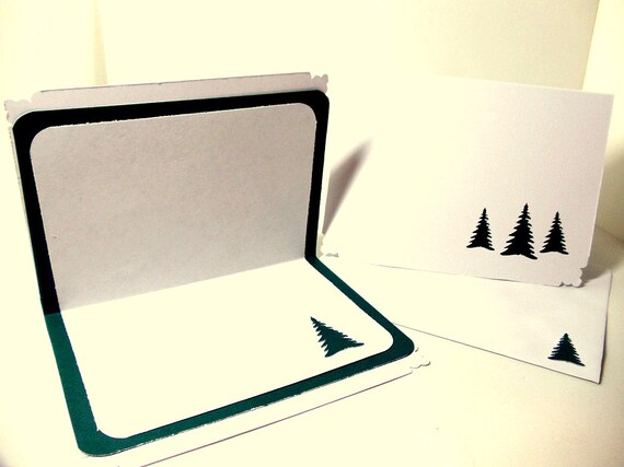 Christmas Cards Winter Cards Pine Tree Cards Boxed Set of | Etsy