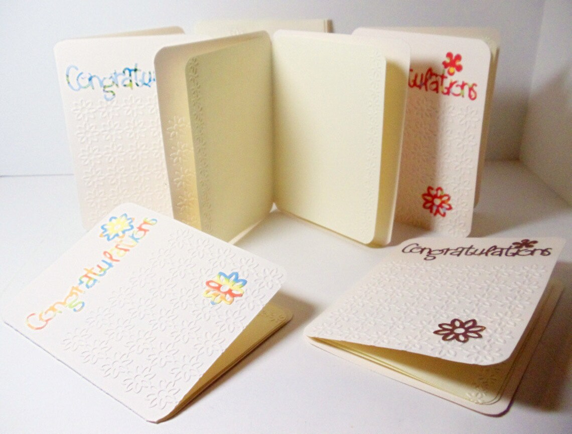 Congratulations Cards Embossed Linen Lined 5 Cards Boxed - Etsy
