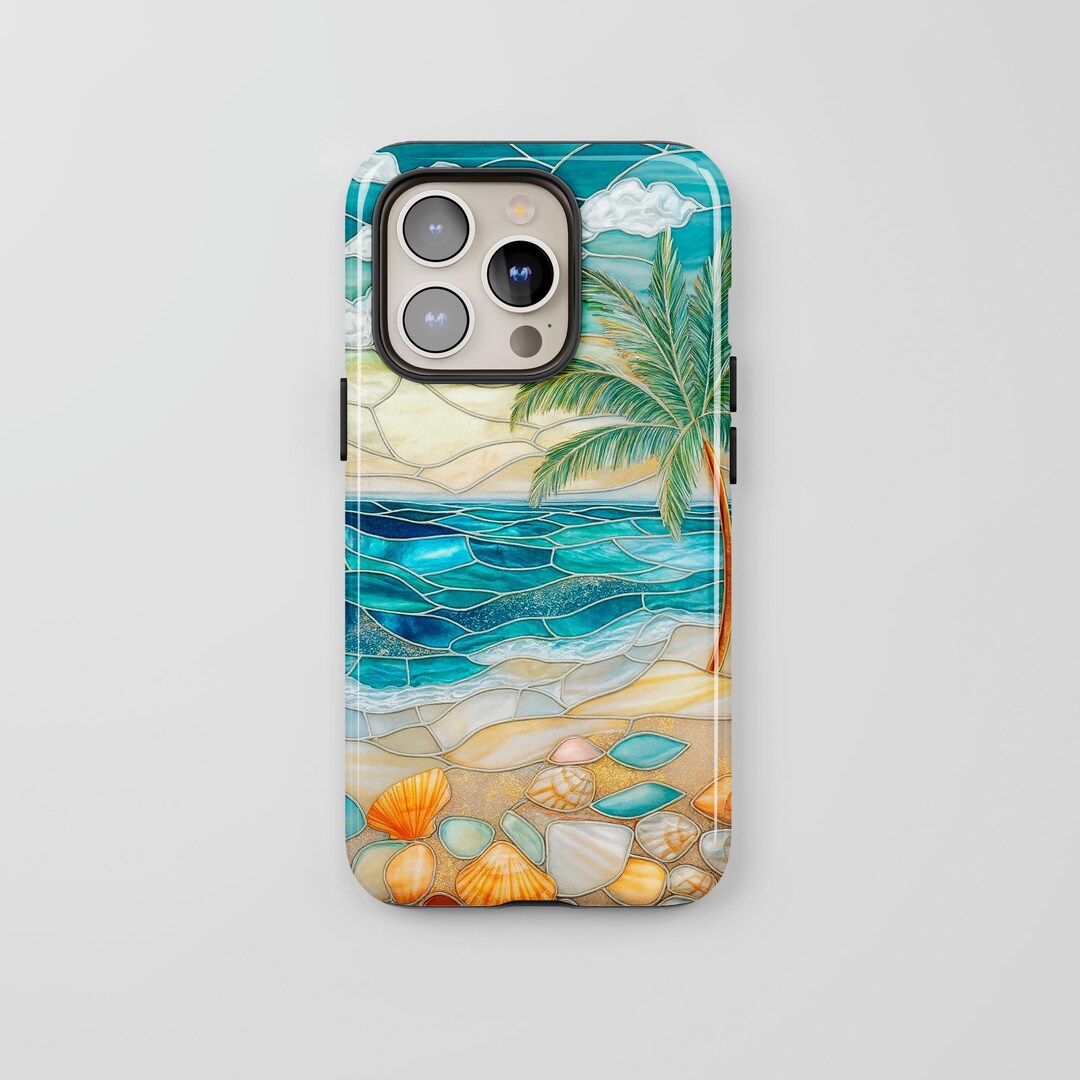 Beach iPhone Case, Ocean Palm Magsafe Phone Cover for iPhone 17 16 15 ...
