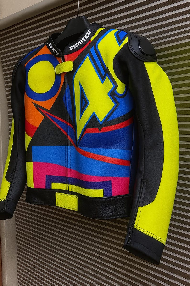 Valentino Rossi VR46 Leather Motorcycle Jacket: the Doctor Motogp Biker ...