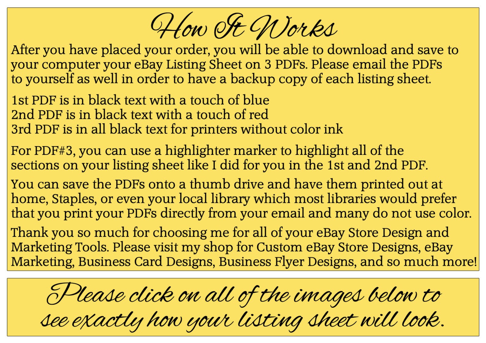 Ebay Products Listing Sheet | 3 Versions | Ebay Seller Form | Listing ...