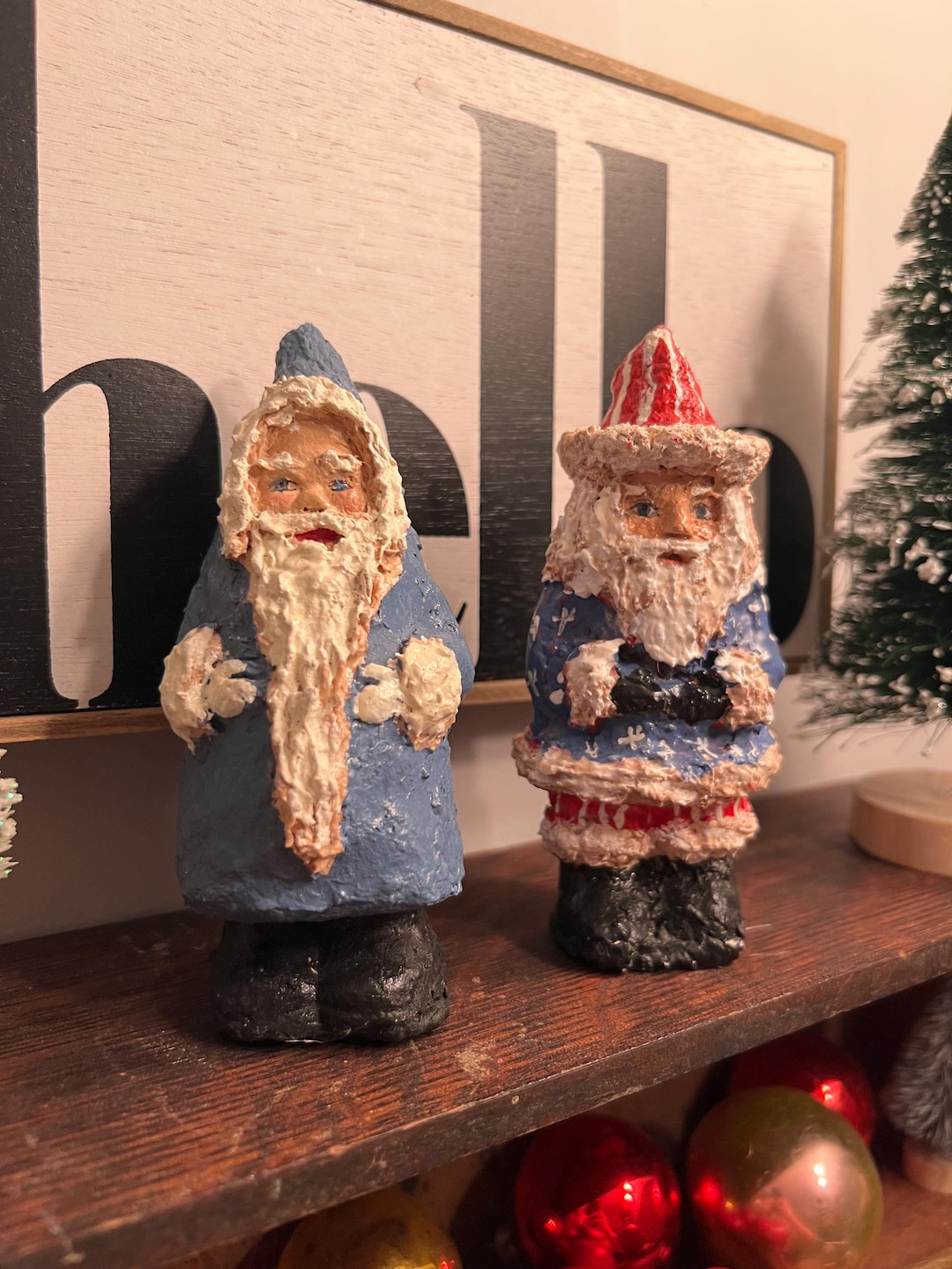 Primitive Handpainted Santas | Sold Individually - Etsy