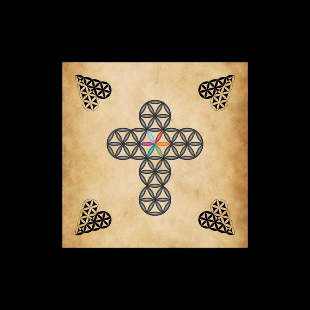 Sacred Cross of Life, 3D - Surrounded by Sacred Hearts. Poster - Etsy