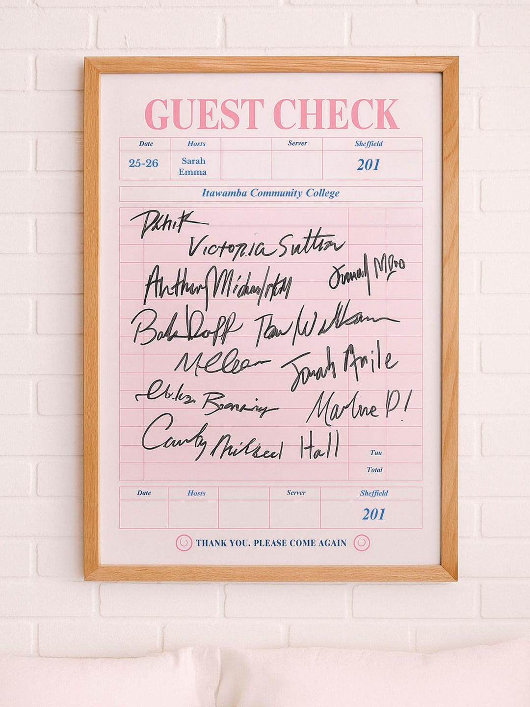 Custom Guest Check Wall Art: Personalized Retro Receipt Print (digital ...