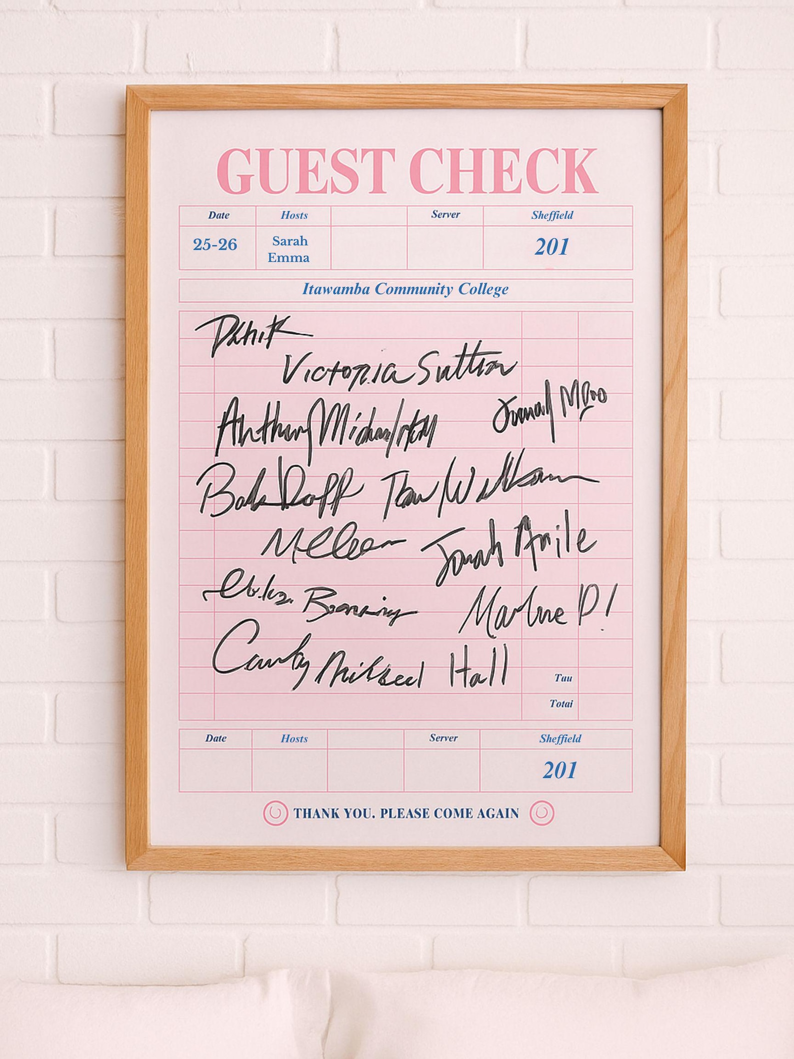 Custom Guest Check Wall Art: Personalized Retro Receipt Print (digital ...