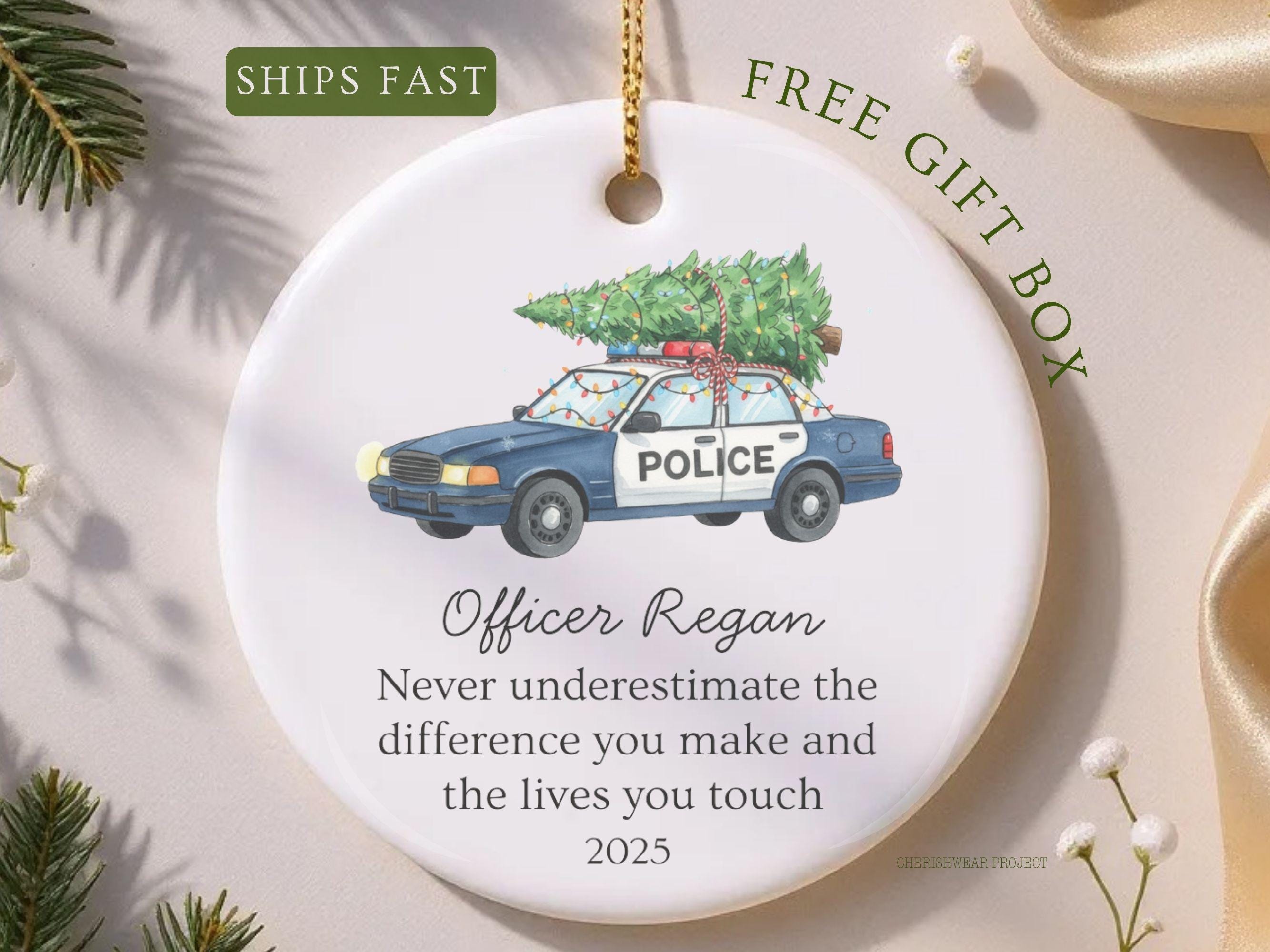 Personalized Police Officer Christmas Ornament - First Christmas 2025 ...