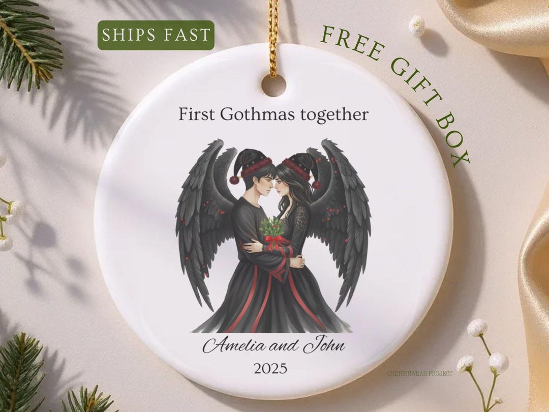 Personalized Gothmas Couple Christmas Ornament, Spooky Couple Decor ...