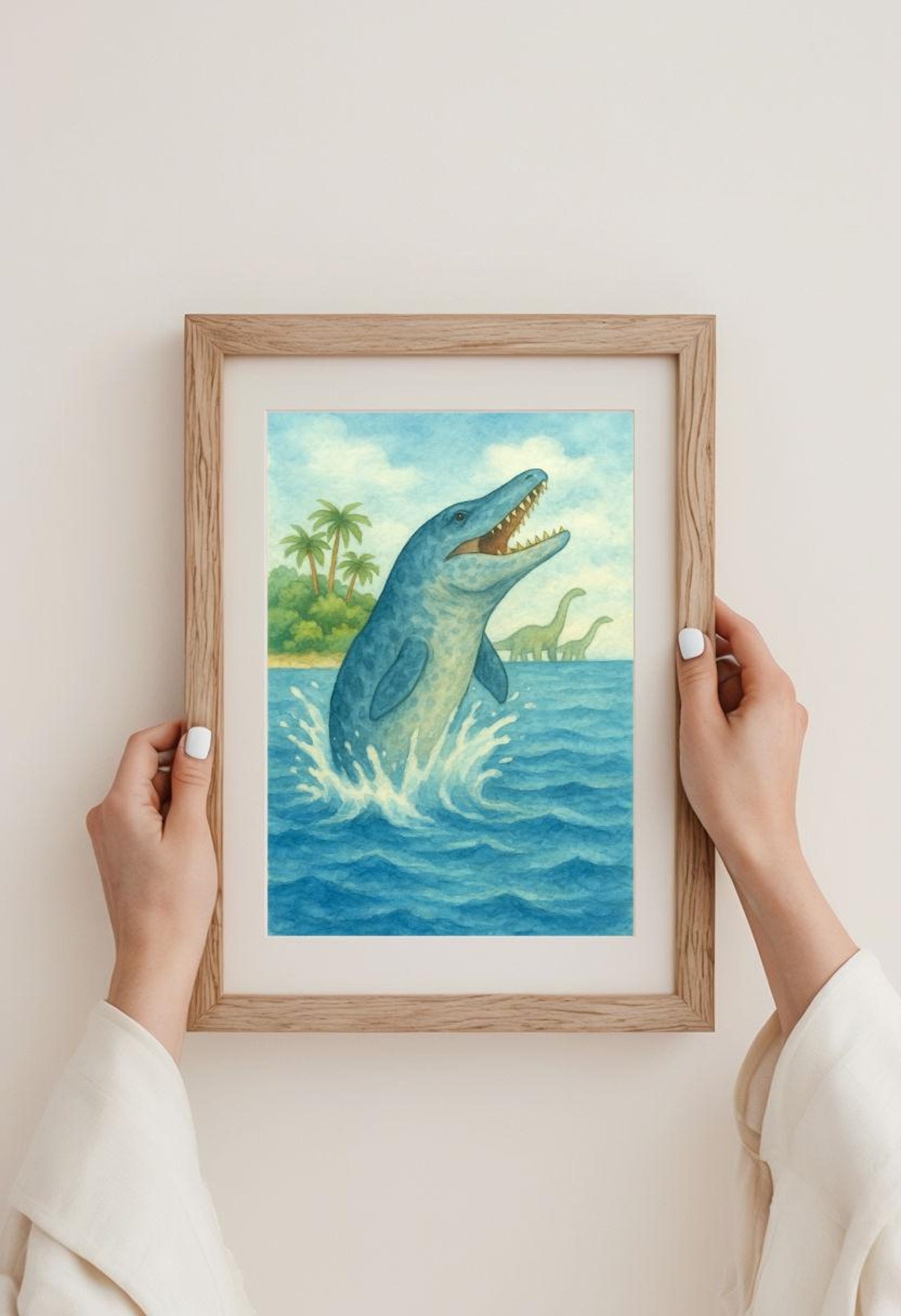 Mosasaurus Poster Childen Art Dinosaurs Kids Dino A3 Watercolor ...