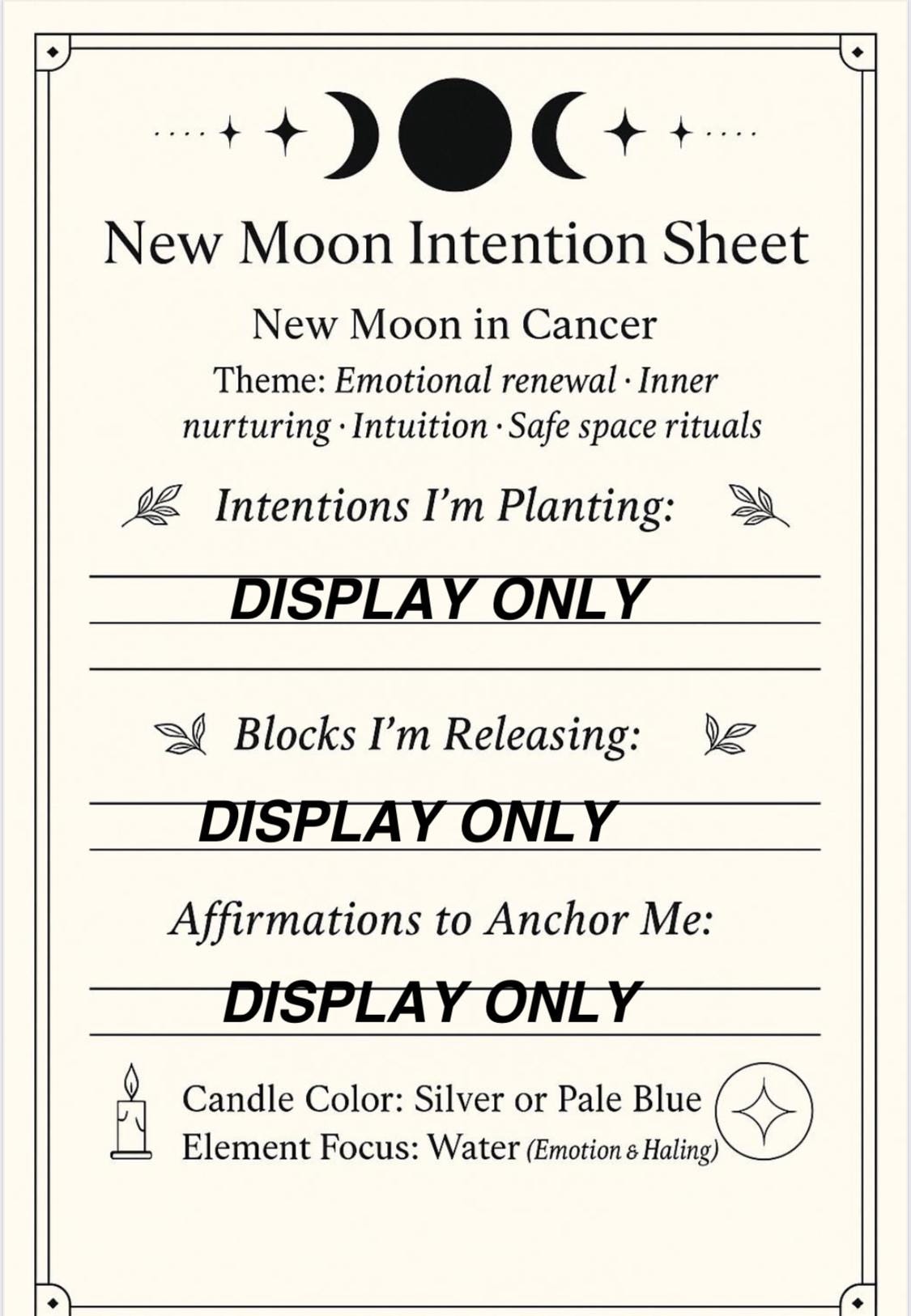 Moon Intention Sheet | Printable Moon Ritual Page | Digital Witchy ...