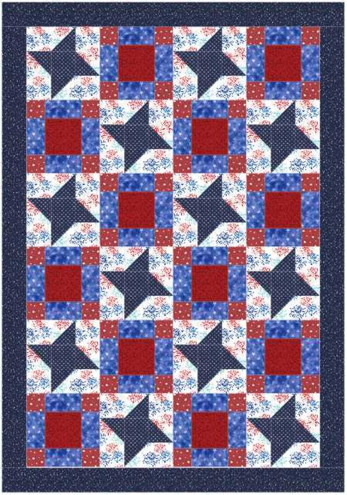 Covered in Stars Quilt Pattern – PDF Download – Friendship Star Block ...