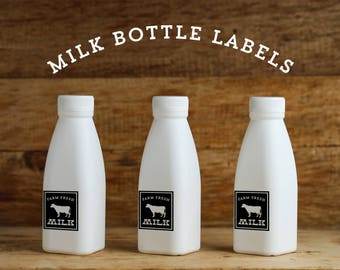 Milk bottle label | Etsy