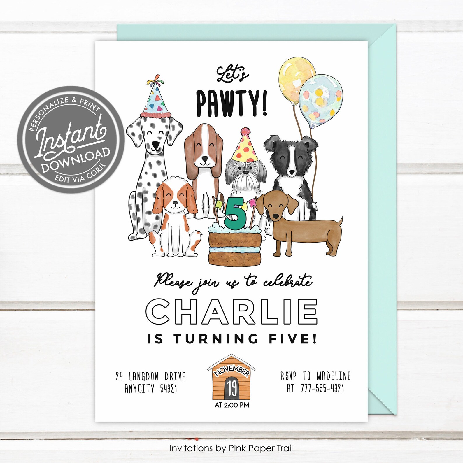 Editable Puppy Party Invitation Dog Invitation Printable Dog - Etsy