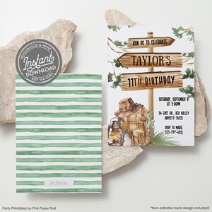 Adventure Nature Trail Hiking Birthday Invitation Nature Park Camping ...