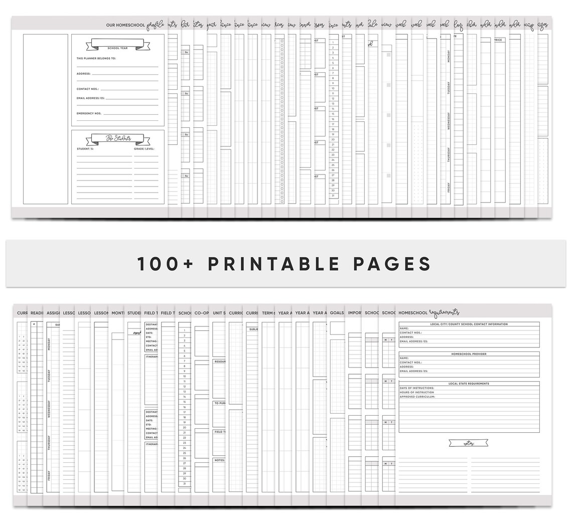 Ultimate Homeschool Planner Printable, DIY Homeschool Planner Pages ...