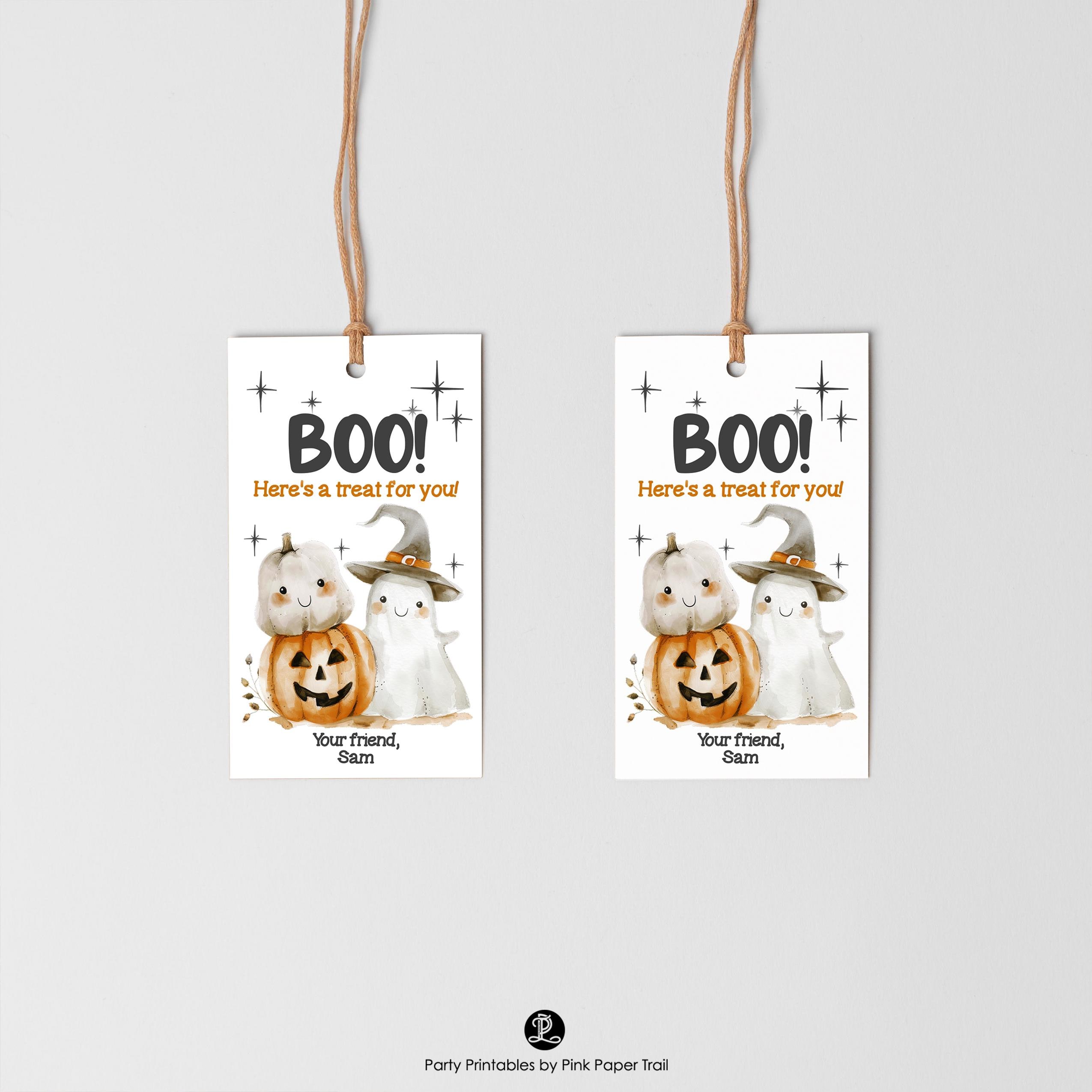 Editable Halloween Treat Tags, Cute Ghost & Pumpkin Favor Tags, Spooky ...