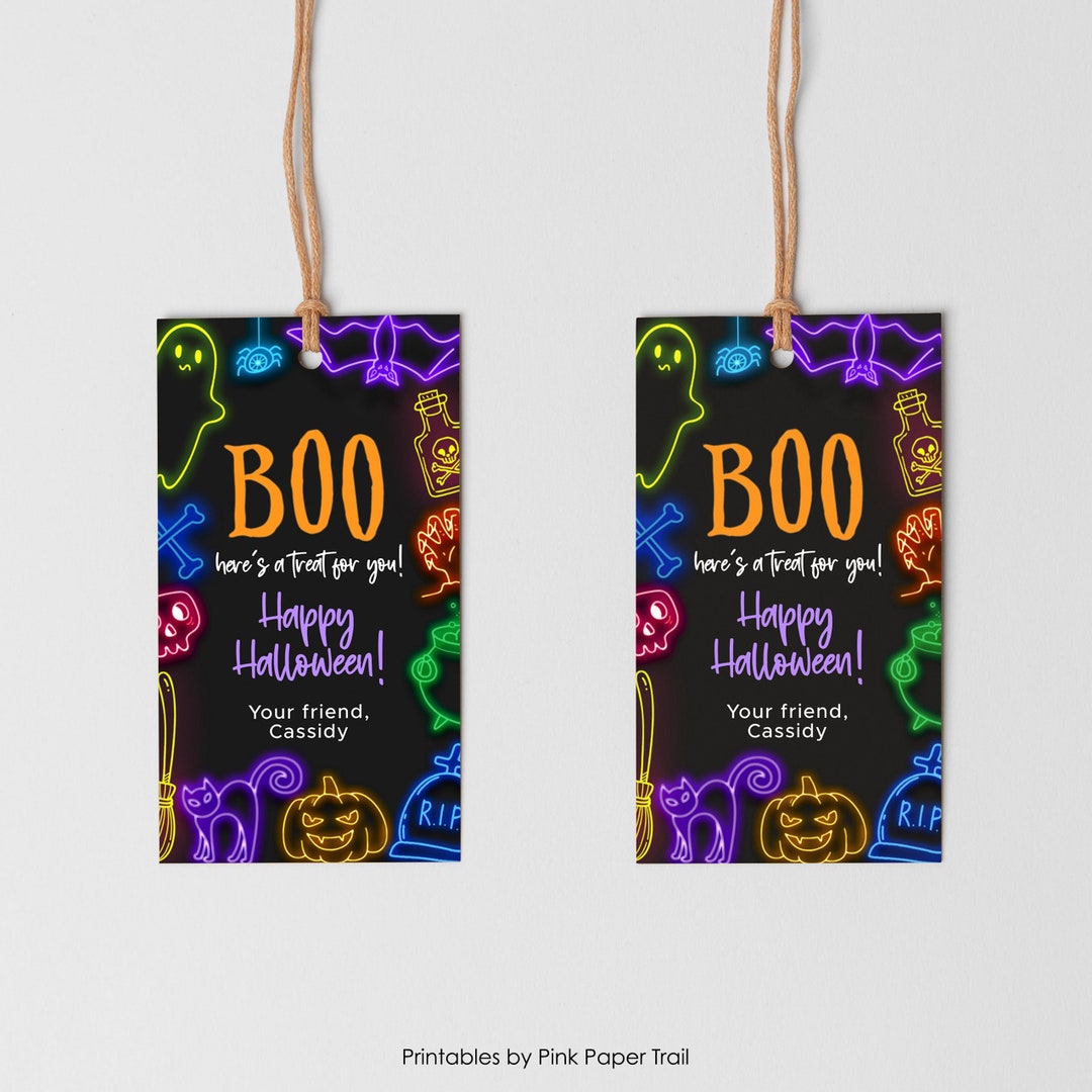 Editable Halloween Favor Tags Template Printable DIY Witch Party Favor ...