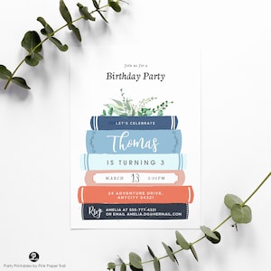 Editable Book Themed Party Invitation, Storybook Birthday Invitation ...