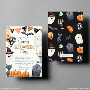 Kids Halloween Costume Party Invitation Template Printable Kids Cute ...