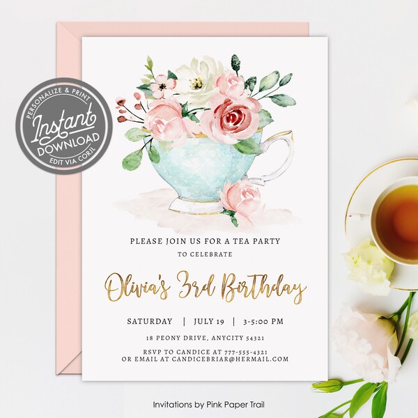 High Tea Invitation - Etsy