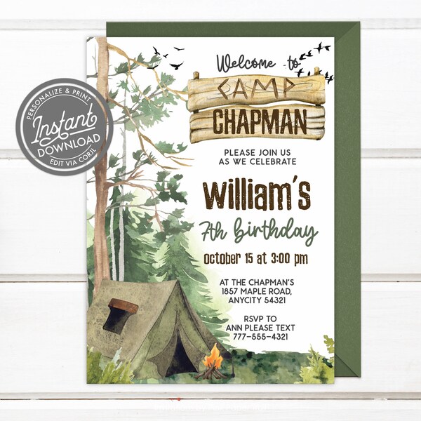 Camping Invitation - Etsy