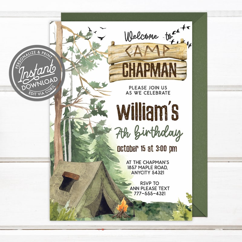Camping Invitations - Etsy