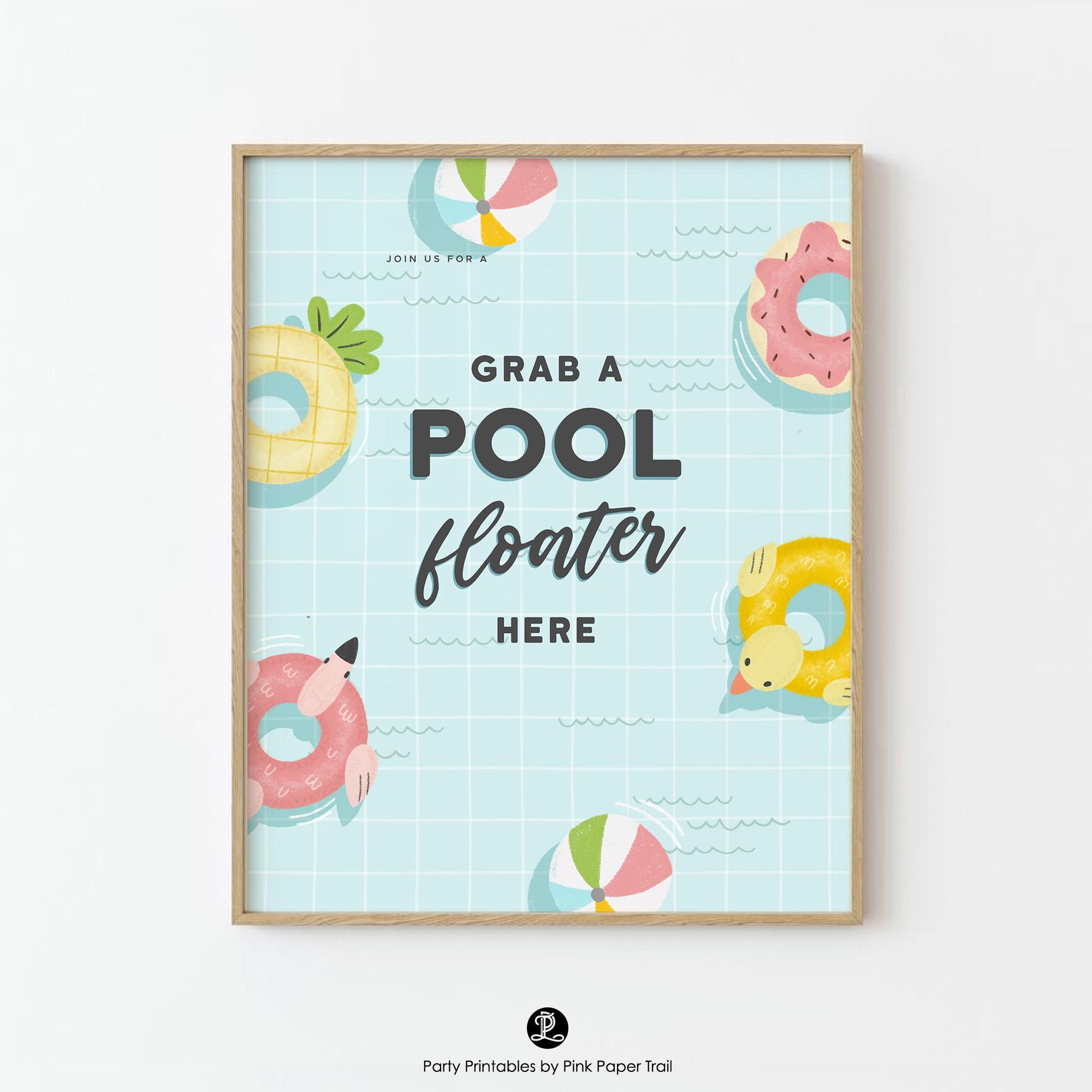 Editable Pool Party Welcome Sign Template, Hand Drawn Floaties Summer ...