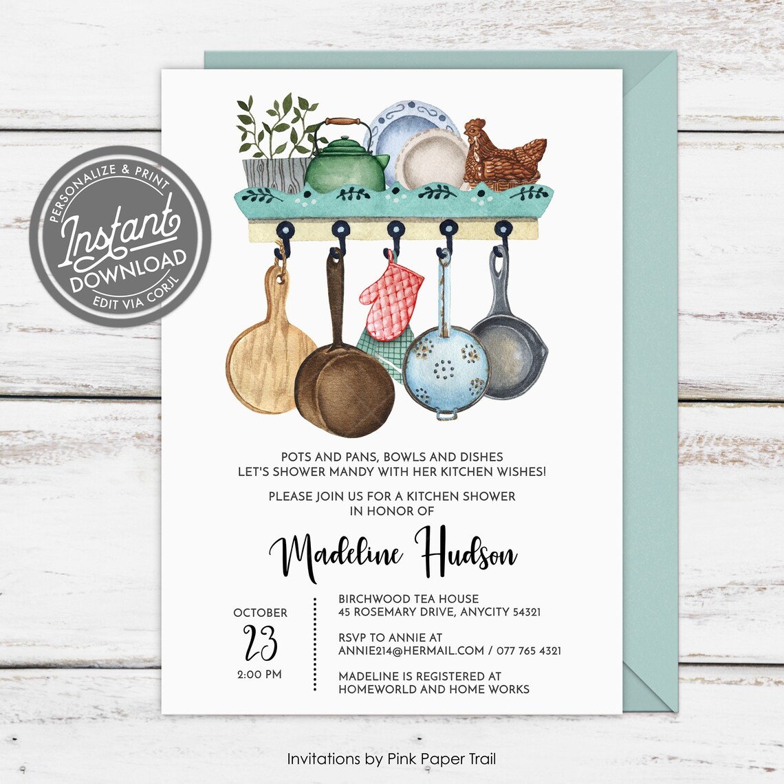 EDITABLE Kitchen Bridal Shower Invitation Kitchen Couples - Etsy